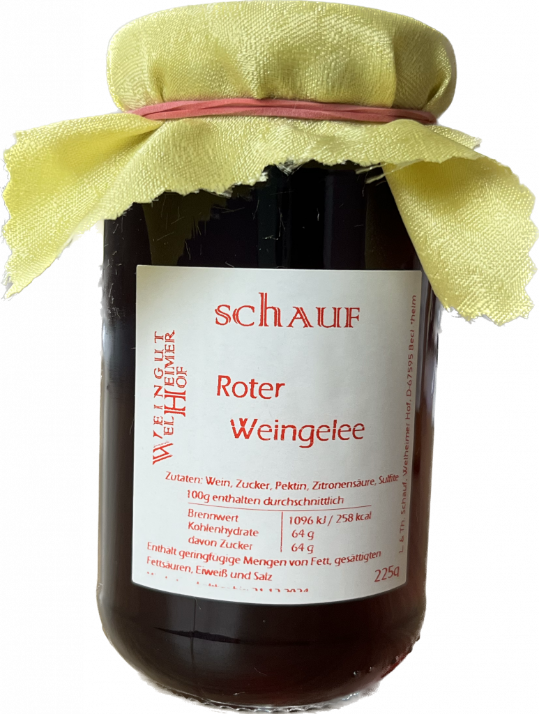 Weingelee ROT 225g – Schauf Weine · Welheimer Hof